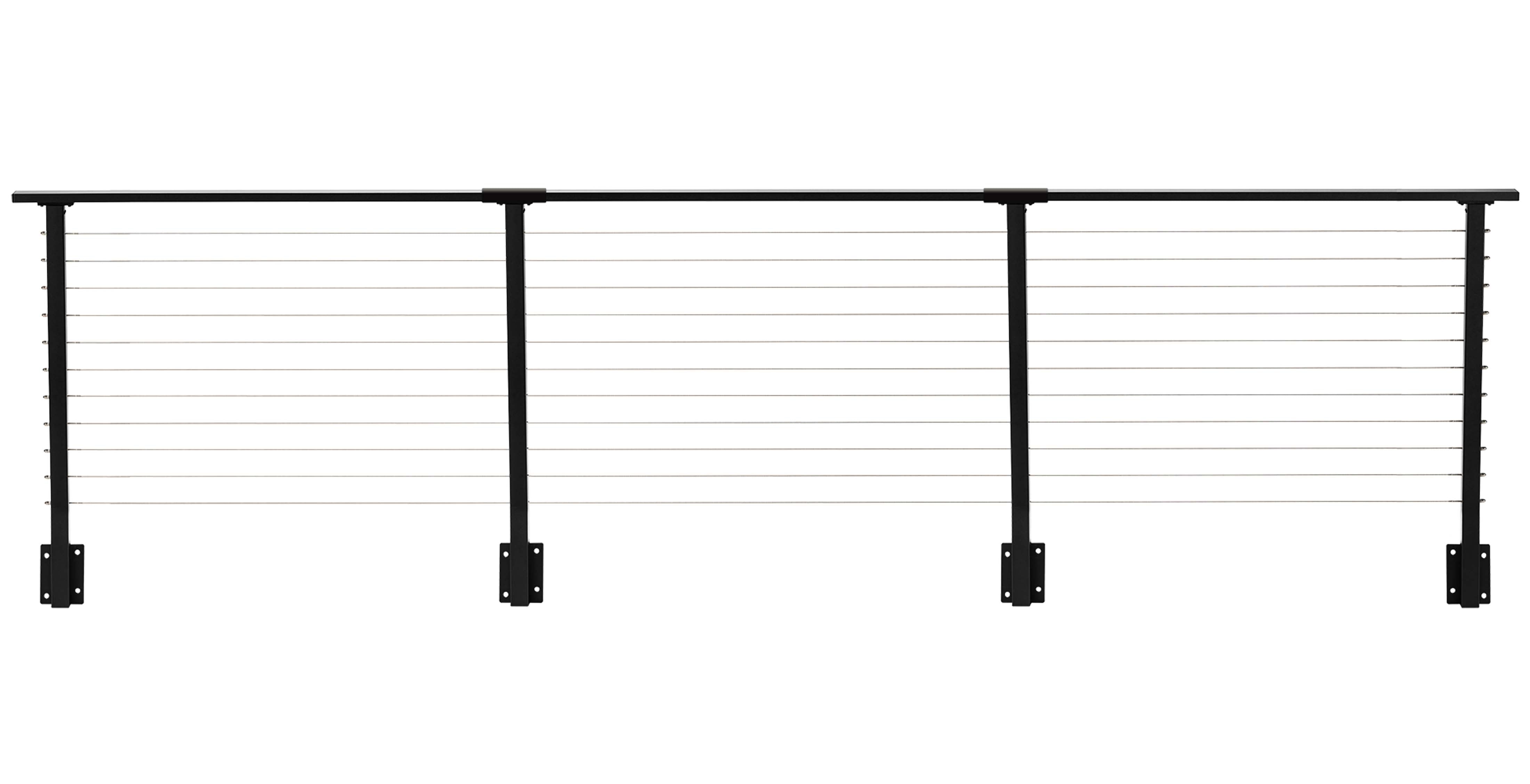 15 ft. Black Deck Cable Railing 36 in. Face Mount , Stainless ...