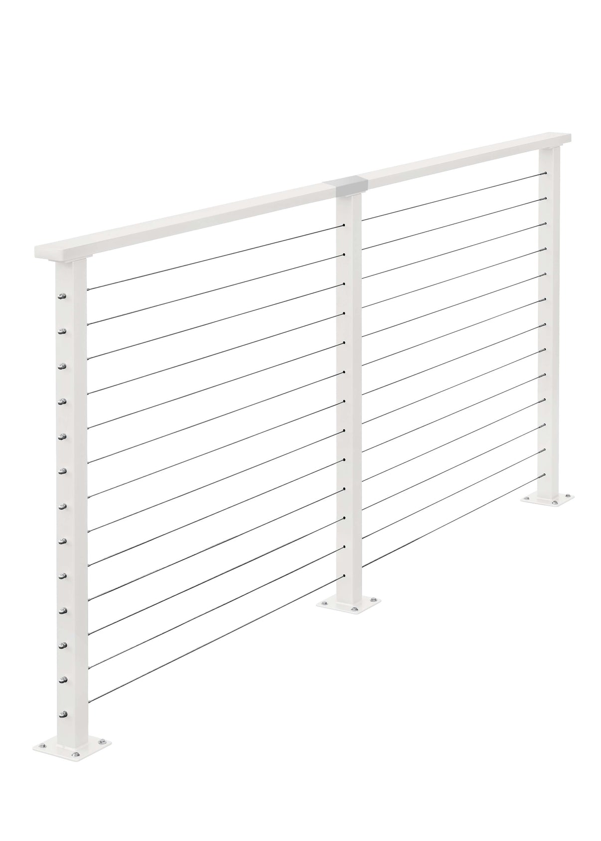 10 ft. Deck Cable Railing, 42 in. Base Mount, White – lonewolfcarts